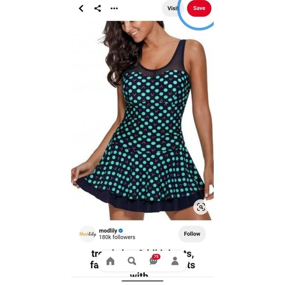 Modlily | Swim | One Piece Polka Dotted Push Up Bathing Suit Size Small ...